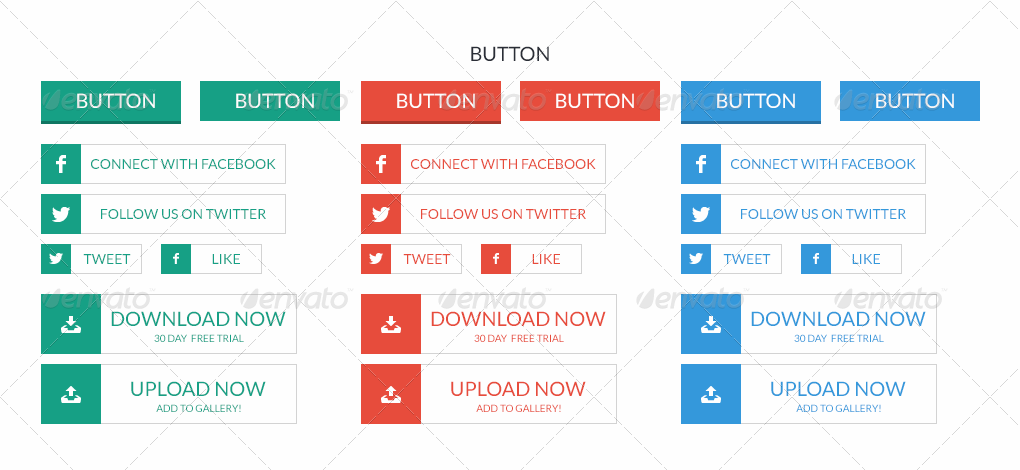 Flat UI Kit, Web Elements | GraphicRiver